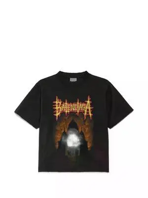 Balenciaga Graphic Print T-shirt - Black