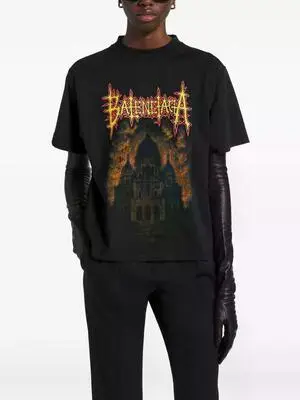 Balenciaga Graphic Print T-shirt - Black