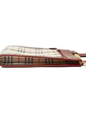 Burberry Checked Shoulder Bag - Red