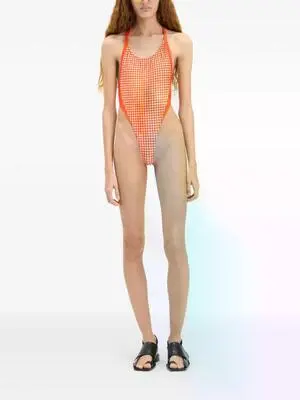 JEAN PAUL GAULTIER Gingham Open Back One-piece Swimsuit