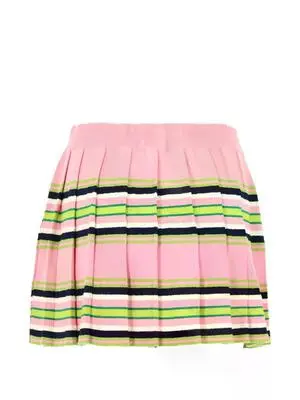 Casablanca Striped Pleated Mini Skirt - Pink