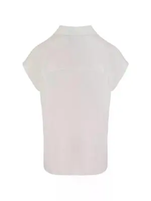 Vince Stretch Silk Blouse - Neutrals