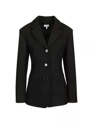 Loewe Single-breasted Wool Blazer - Black