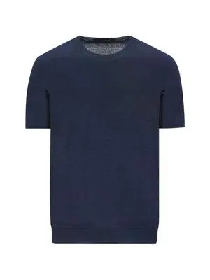 Tagliatore Josh Ribbed-trim T-shirt - Blue