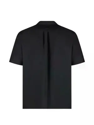 UMIT BENAN Havana Short-sleeve Pocket-detail Silk Shirt - Black