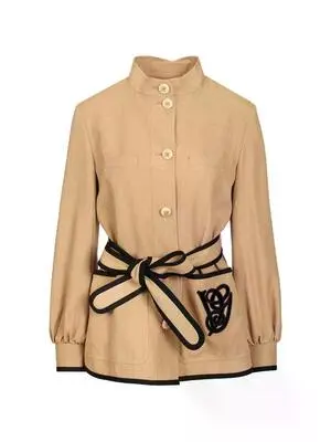 Valentino Garavani Belted Embroidered Jacket - Neutrals