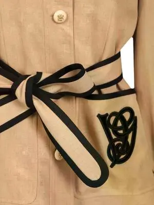 Valentino Garavani Belted Embroidered Jacket - Neutrals