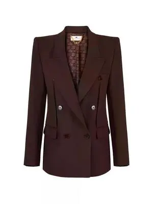 Elisabetta Franchi Double-breasted Blazer - Brown