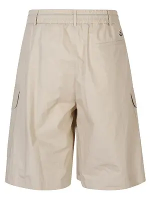 Moncler Bermuda Shorts With Drawstring - Beige