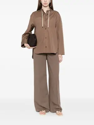 VIA MASINI 80 Linen Wide-leg Trousers
