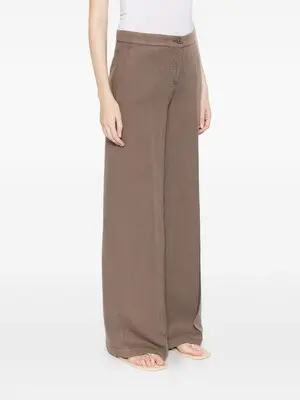 VIA MASINI 80 Linen Wide-leg Trousers
