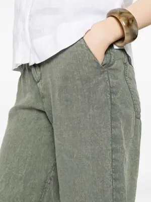 WHITE SAND Linen Wide Leg Trousers - Grey