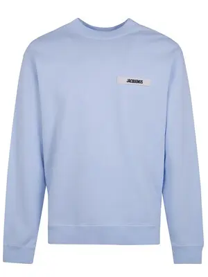 Jacquemus Gros Grain Round Neck Sweatshirt - Blue