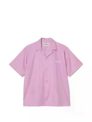 Carhartt Work In Progress Embroidered-logo Short-sleeve Shirt - Purple