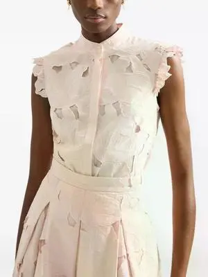 Erdem Floral Cutwork Sleeveless Shirt