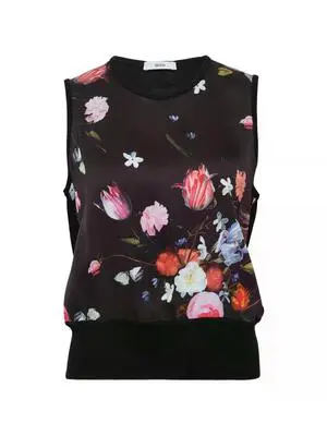 Erdem Floral Print Sleeveless Top - Black