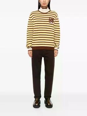 Maison Kitsuné Fox Head Intarsia Striped Jumper