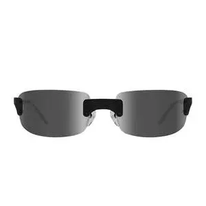 REVO Rimless Rectangular Sunglasses - Matte Black