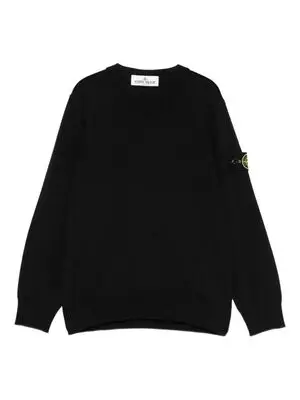 Stone Island Crew Neck Pullover - Black