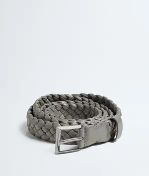 Bottega Veneta Intrecciato Calf Leather Belt - Basalt