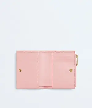 Bottega Veneta Intrecciato Small Bi-fold Wallet - Blush