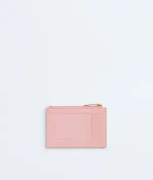 Bottega Veneta Intrecciato Zipped Card Case - Blush