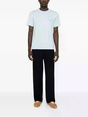 Sandro Cotton Crochet Flower T-shirt - Blue