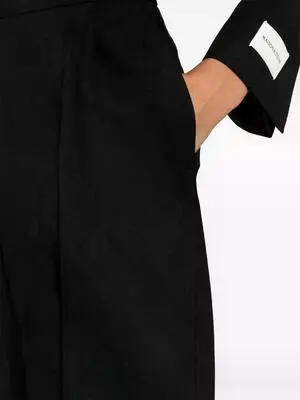 Maison Kitsuné Pleated Wool-blend Wide-leg Trousers