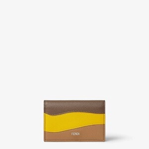 Fendi Colorblock Card Case - Brown