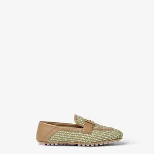 Fendi Ff Baguette Motif Braided Leather Loafers - Multicolour