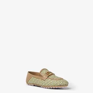 Fendi Ff Baguette Motif Braided Leather Loafers