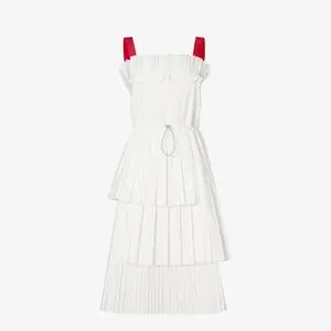 Fendi Faille Bustier Midi Dress - White