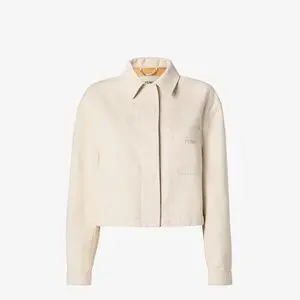 Fendi Denim Cropped Jacket - Beige