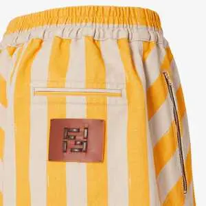Fendi Pequin Striped Denim Shorts