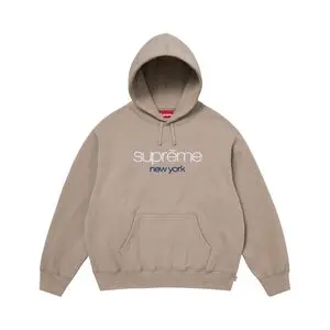 Supreme Classic Logo Hooded Sweatshirt - Tan