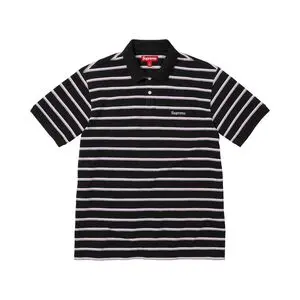 Supreme Washed Stripe Polo - Black