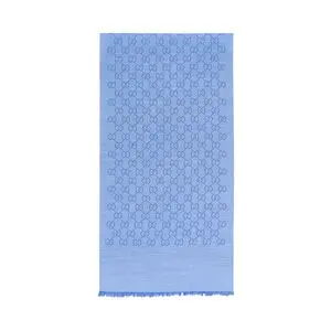 Gucci Gg Logo Scarf 'nile Sky - Blue