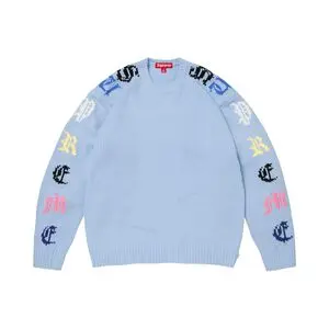 Supreme Old English Sleeves Sweater - Blue