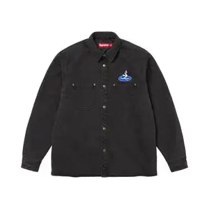 Supreme Quilted Lined Denim Snap Shirt - Black