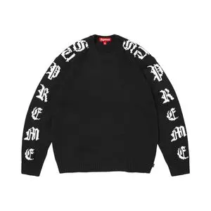 Supreme Old English Sleeves Sweater - Black