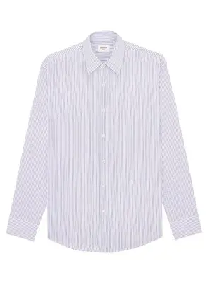 Saint Laurent Striped Cotton Poplin Cassandre Shirt - Black