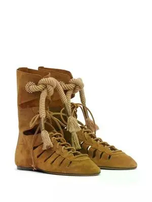 Isabel Marant Étoile Liade Open-work Boots - Brown