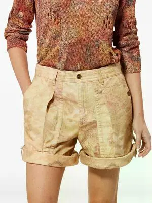 Isabel Marant Étoile Calissy Abstract-print Shorts - Neutrals