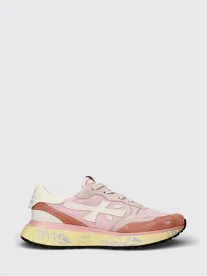 Premiata Lauryn Suede And Mesh Lace-up Sneakers - Pink