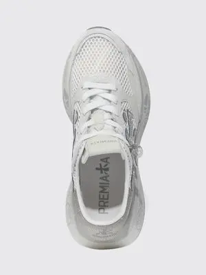 Premiata Lauryn Suede And Mesh Lace-up Sneakers - White
