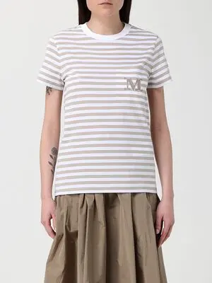 Max Mara Striped Cotton T-shirt - Beige
