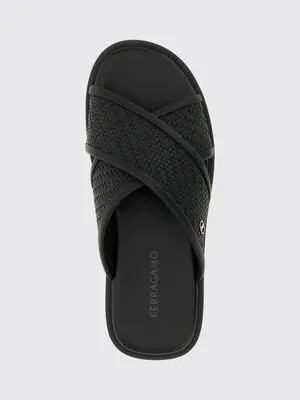FERRAGAMO Braided Leather Slide Sandals