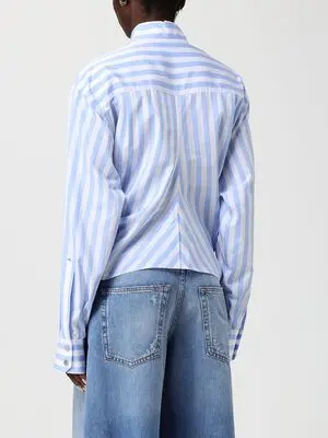 Max Mara Striped Silk Shirt With Cut-out Detail - Multicolor