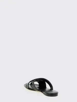 Khaite Liria Leather Slide Sandals - Black