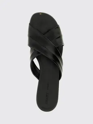 Khaite Liria Leather Slide Sandals - Black